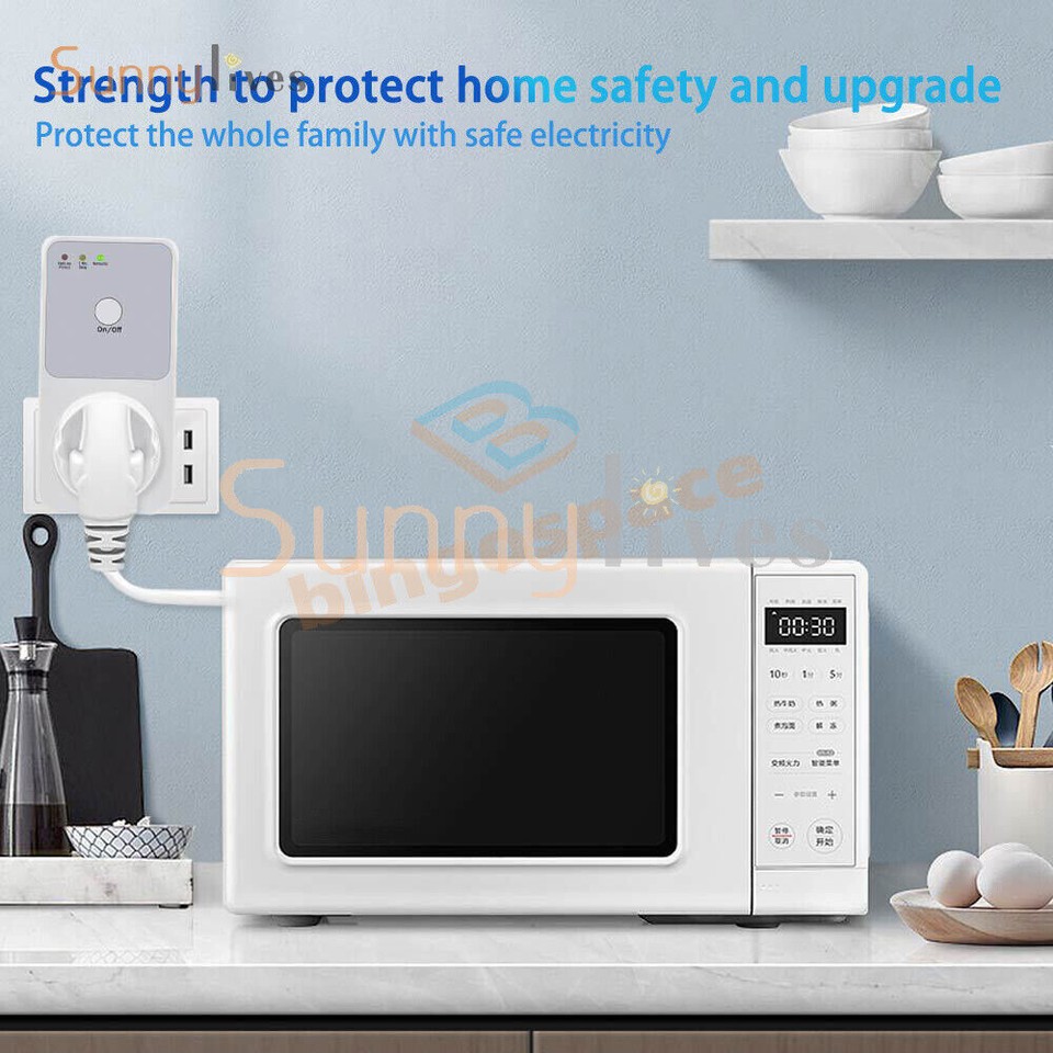 Automatic Voltage Protector AC 220V Power Surge Safe Protector Socket ...