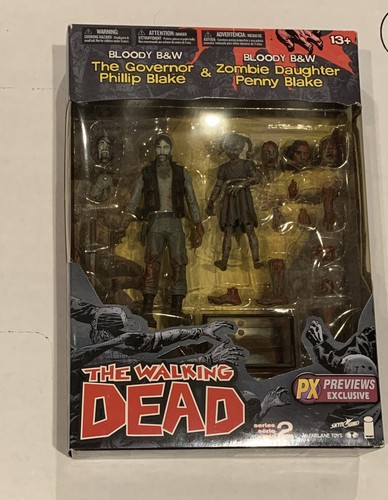 WALKING DEAD Governor & Zombie Penny PX PREVIEWS EXCLUSIVE Bloody B&W ...