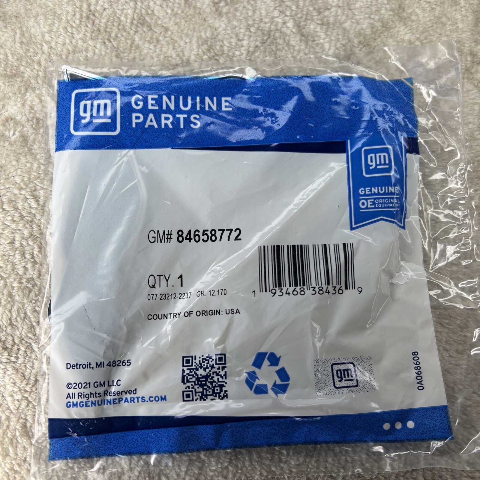 2014-2019 Chevrolet Corvette rear bumper chrome Crossflag Emblem OEM ...