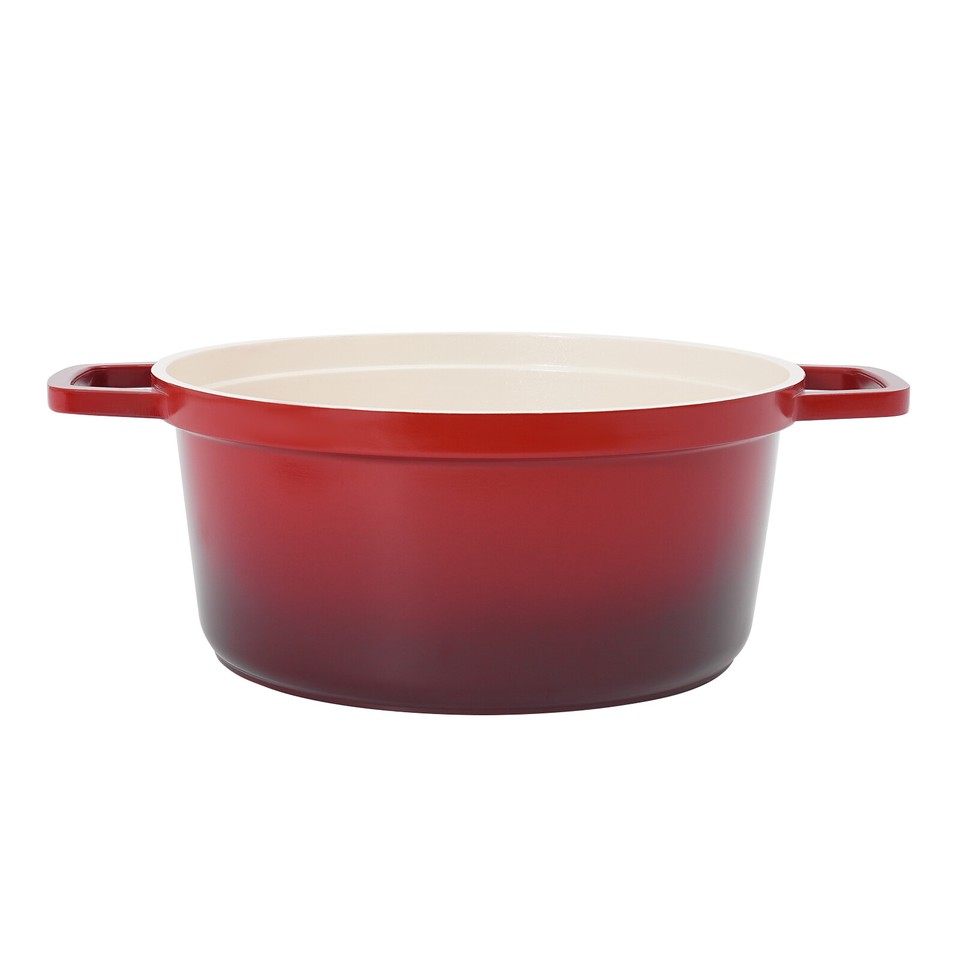Durable Red Stew Pot with Lid, 4L Ceramic for Braising and Roasting | eBay