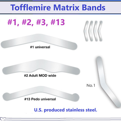 Dental Tofflemire Stainless Steel Matrix Bands #1, #2, #3, #13 - Up to ...