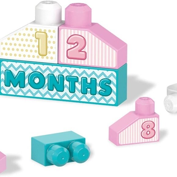 Mega Bloks Baby's First Months Building Set Girl Number Day and Month ...