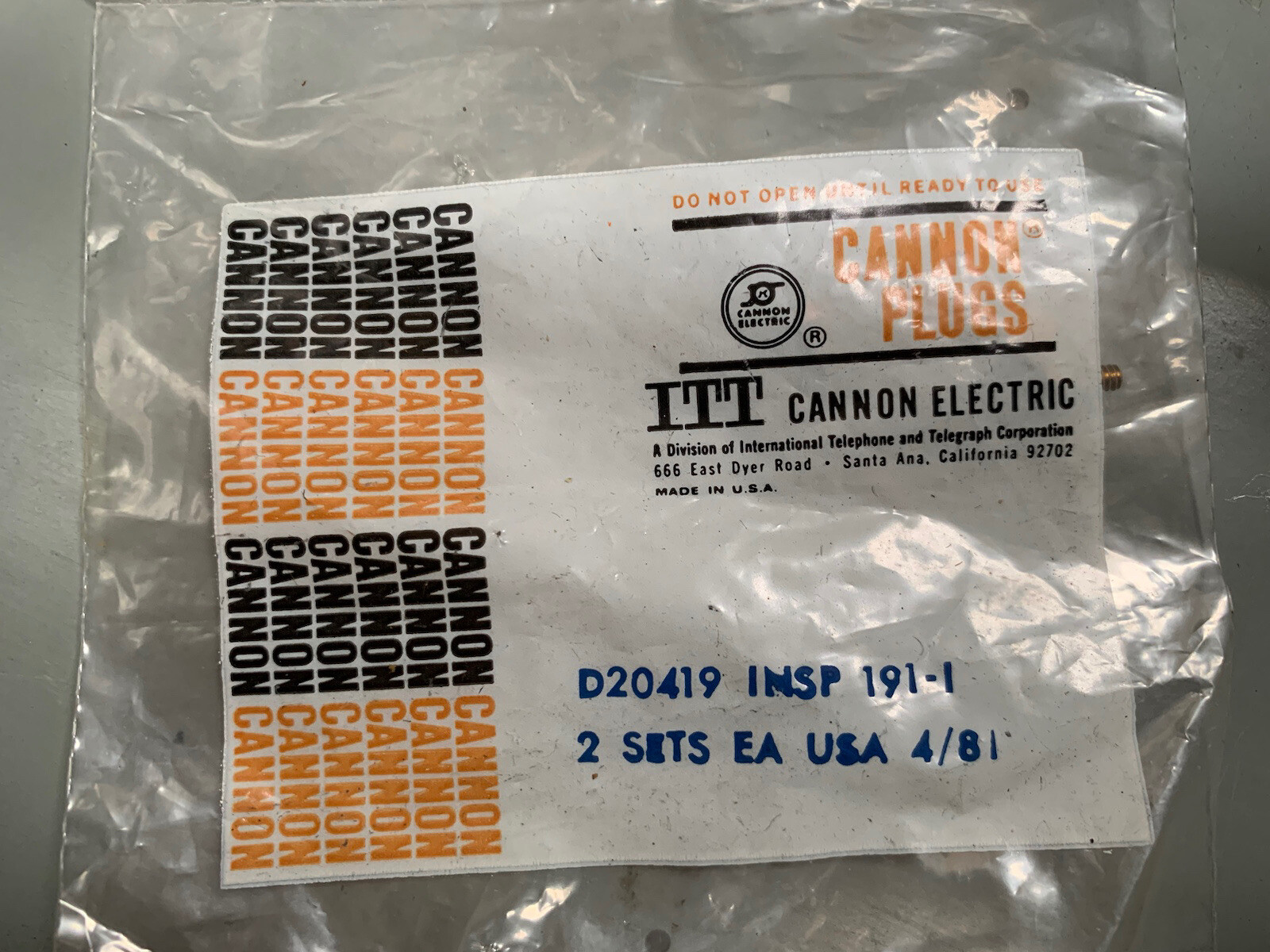 Lot Of 20 D20419 ITT CANNON SCREW LOCK MALE CLIP 020419 Jackscrew ...