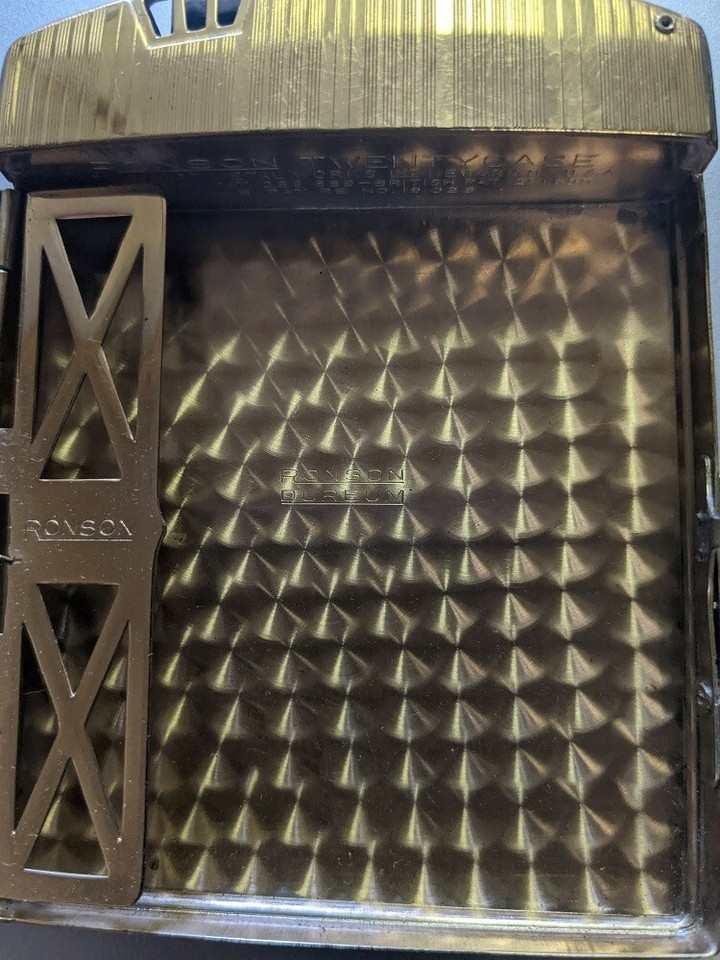 Ronson Twentycase Art Deco MCM Dureum Cigarette Case/Lighter Combo ...