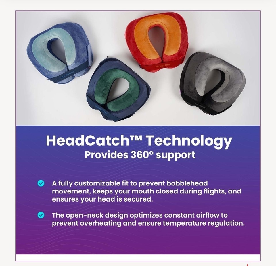 New Cabeau Evolution Earth Deluxe Neck Pillow - Premium Cervical Travel ...