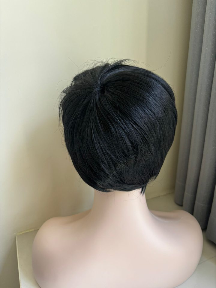 New fashionable women's black straight wig natural full set wig | eBay