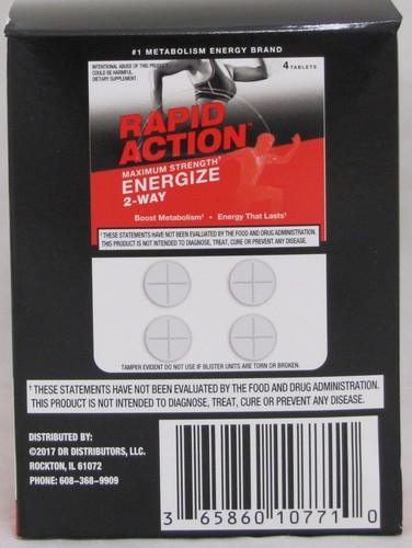 Rapid Action Energize 2 Way Lasting Energy Boost Metabolism 24 Packs 96 ...