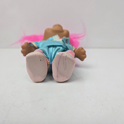 Vintage Troll Doll Pink Hair Asian Style Outfit Pink Slippers 1991 TNT ...
