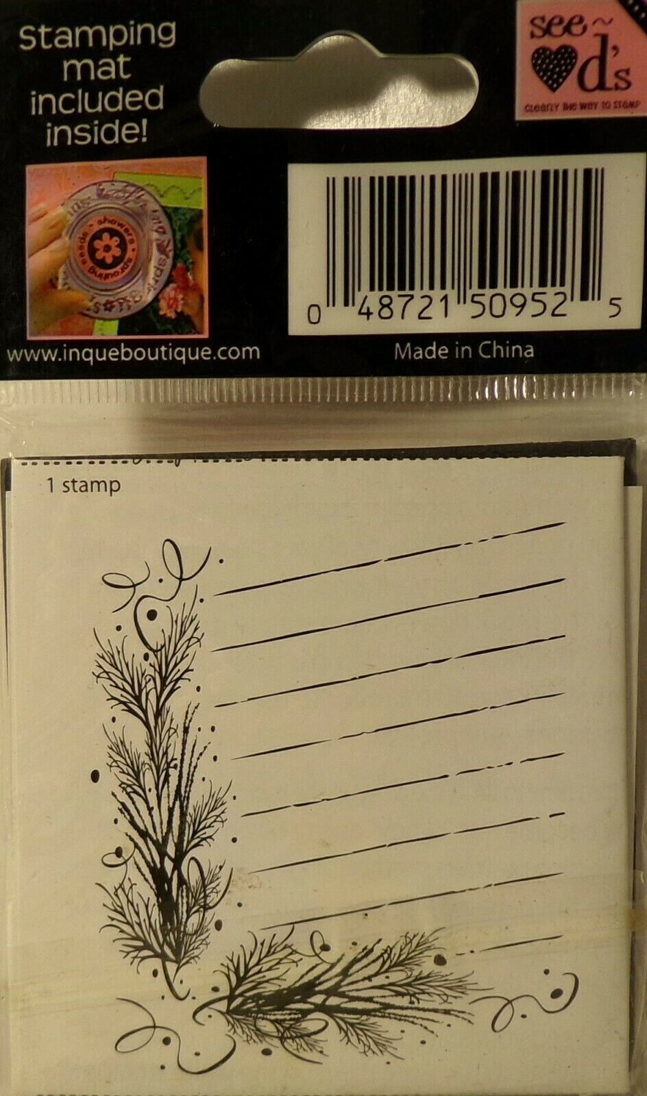 Journaling Block with Pine Branches un-mounted Rubber Stamp ...