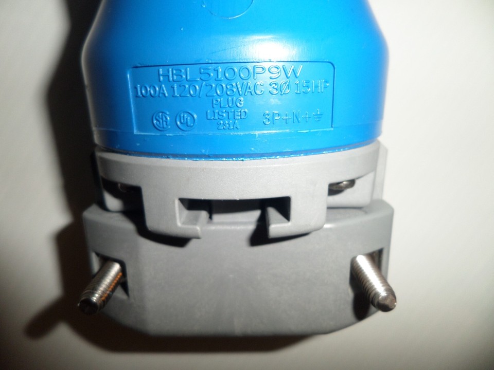 ⭐NEW⭐ HUBBELL HBL5100P9W 100-Amp PIN&SLEEVE PLUG 5100P9W 100A 120/208V ...
