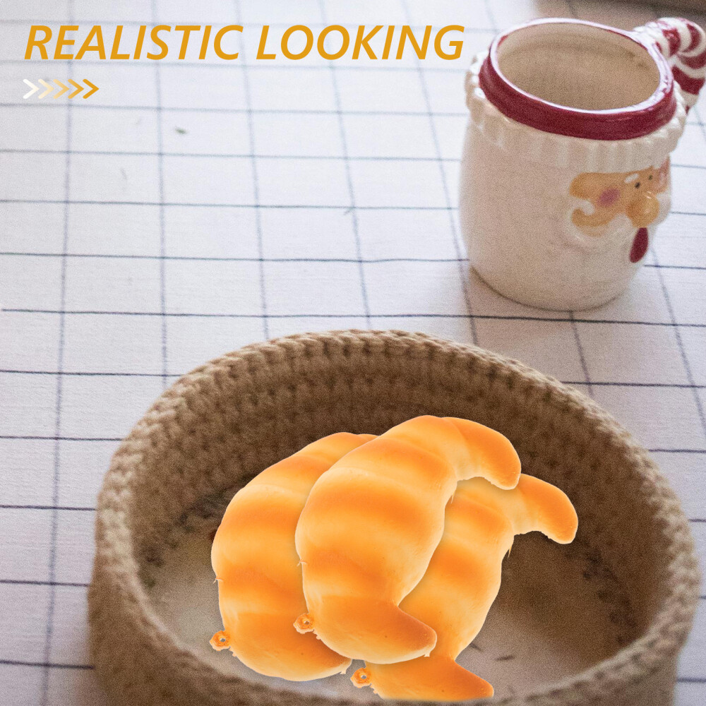3pcs Fake Bread Prop Bread Model Cake Shop Bread Props Simulation Bread ...
