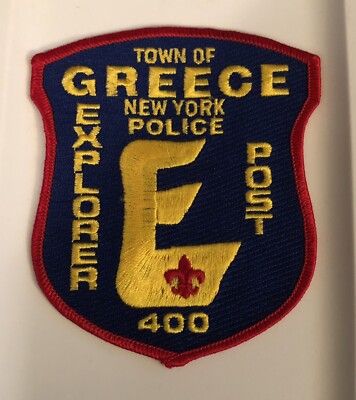 New York Greece Police Explorer Post BSA Patch Old Black Back Obsolete ...