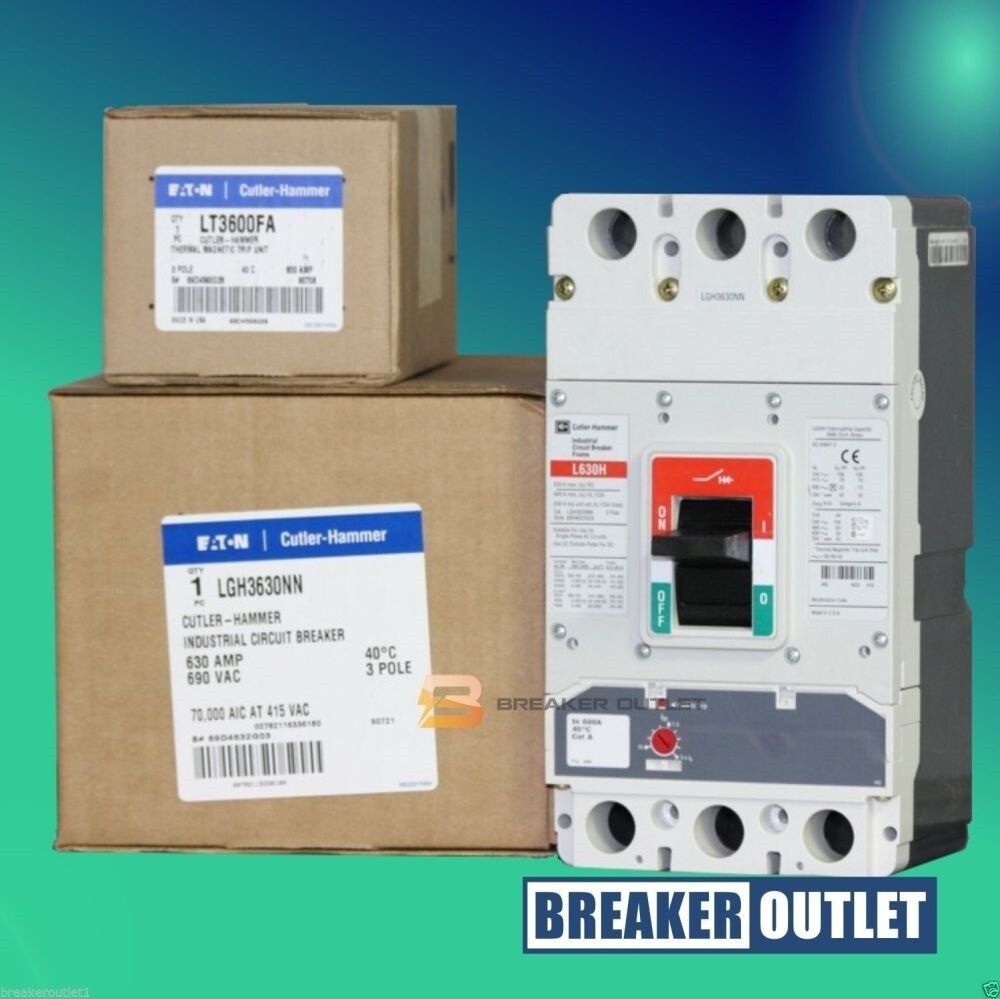 Eaton CH L630H LGH LGH3630NN 3 Pole 600 Amp Trip 600V Circuit Breaker ...