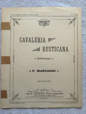 Cavaleria Rusticana Intermezzo Sheet Music Mascagni M1 | eBay