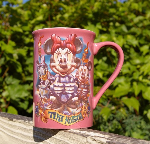 Walt Disney Pink Minnie & Mickey Mouse Daisy Duck Tiki Kingdom Mug Cup ...