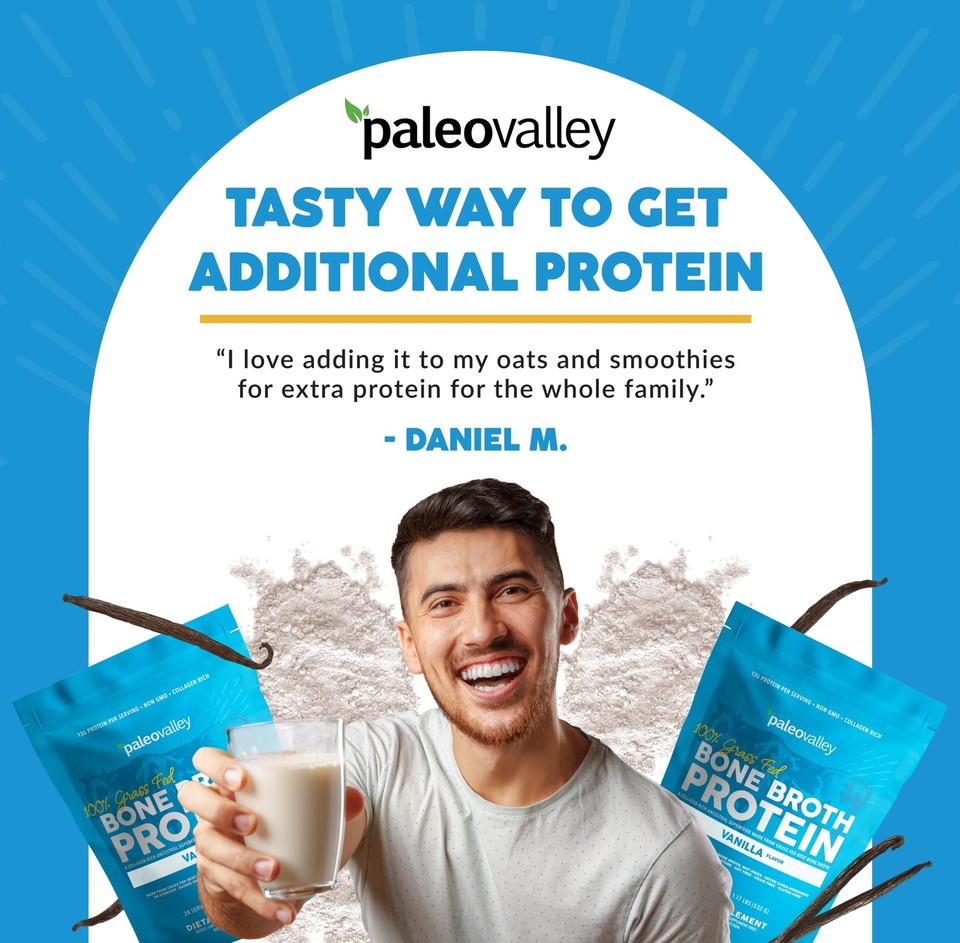 Paleovalley 100% Grass Fed Bone Broth Protein Powder - Vanilla - Rich in Coll... 850822006380| eBay