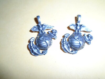 Two (2) USMC Marine EGA Insignia Metal Pendant Charms | eBay