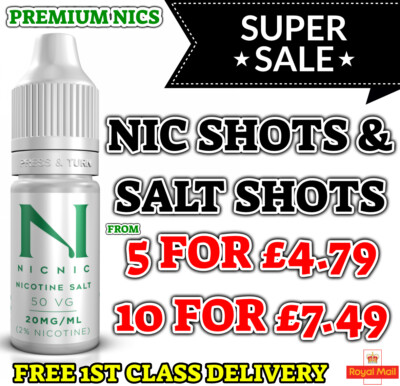Nicotine Shots Nic Shot Salts 10ml 18mg 20mg E Liquid Ice Vape Juice 70 ...