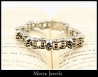 Real 935 Argentium Silver Awesome Bike Chain & Skull Design Mens Tennis ...