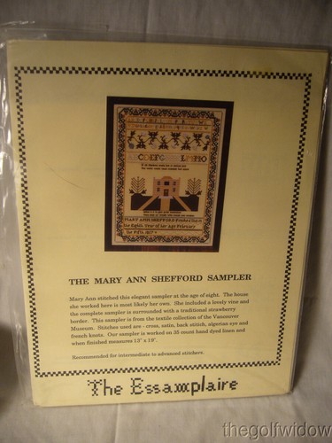 The Mary Ann Shefford Sampler The Essamplaire example from Vancouver ...