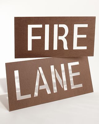 FIRE LANE PARKING LOT STENCIL 10" LETTERS 2 PCS 36" AND 30" FREE ...