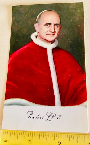 POPE PAUL VI COLOR PRAYER DEVOTIONAL PHOTO EXCEL. CONDITION. Autograph ...