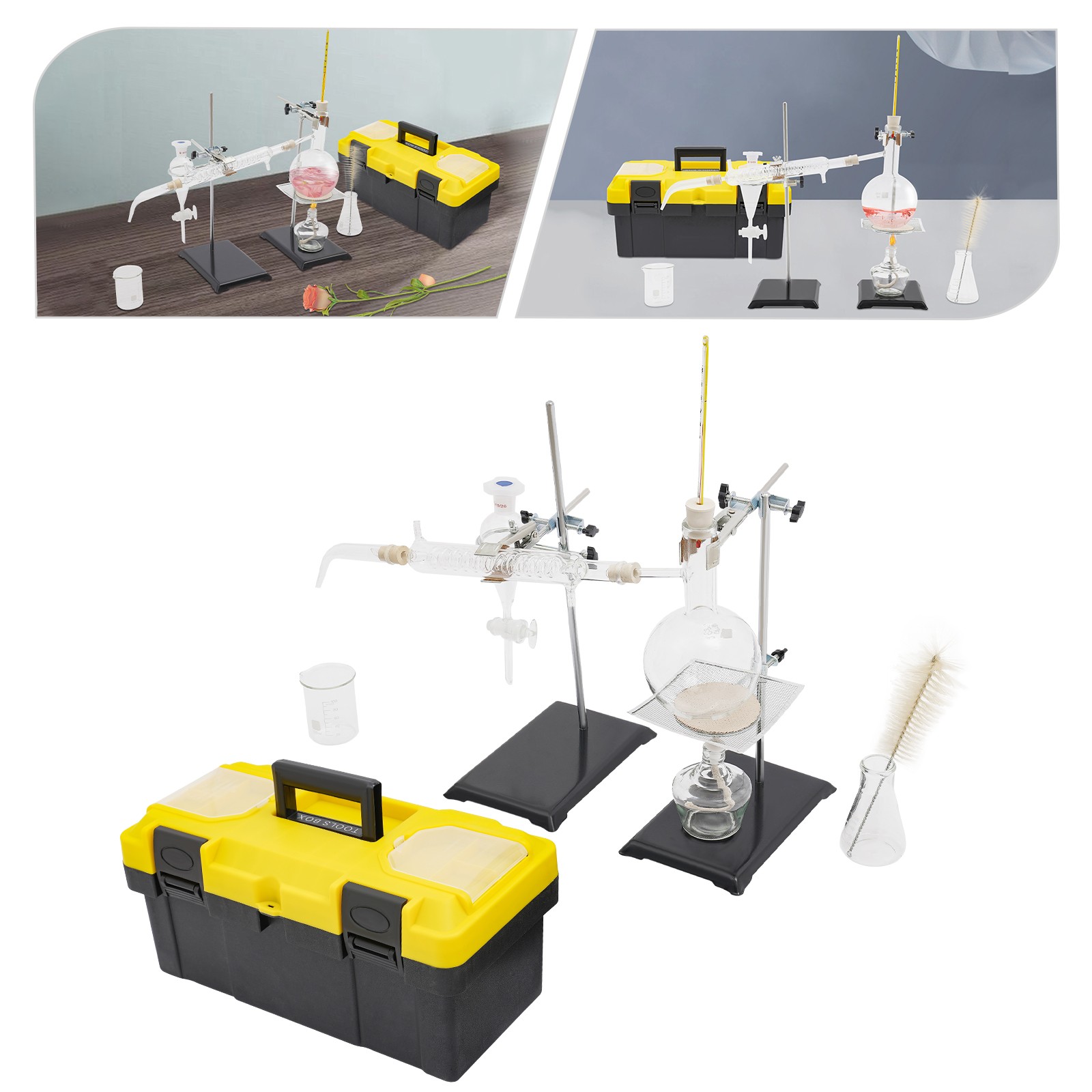 Apparatus Lab Glassware Distillation Kit Essential Oil Steam ...