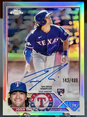 2023 Topps Chrome Josh Smith Rookie Refractor Auto /499 Rangers #RA-JSM ...