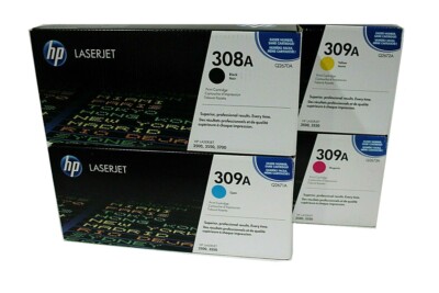 4 x Original Toner HP Color Laserjet 3500 3550 / 308A 309A Q2671A ...