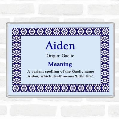 Aiden Name Meaning Jumbo Fridge Magnet Blue | eBay UK