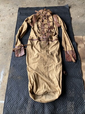 Antique straight jacket old Circa 1860s Leather straps brass buckles ...