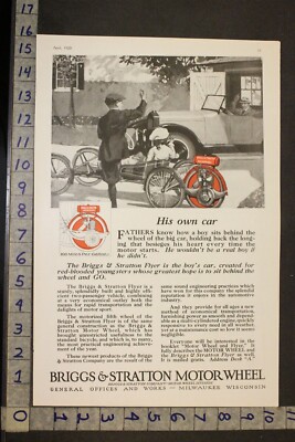 1920 BRIGGS AND STRATTON MOTOR WHEEL AUTO CAR BIKE SPRETEN ART HISTORIC ...