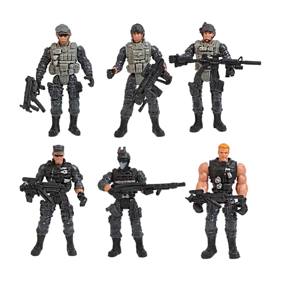6Pcs Toy Army Men Set Assorted Figures Playsets for Children Boys Gift ...