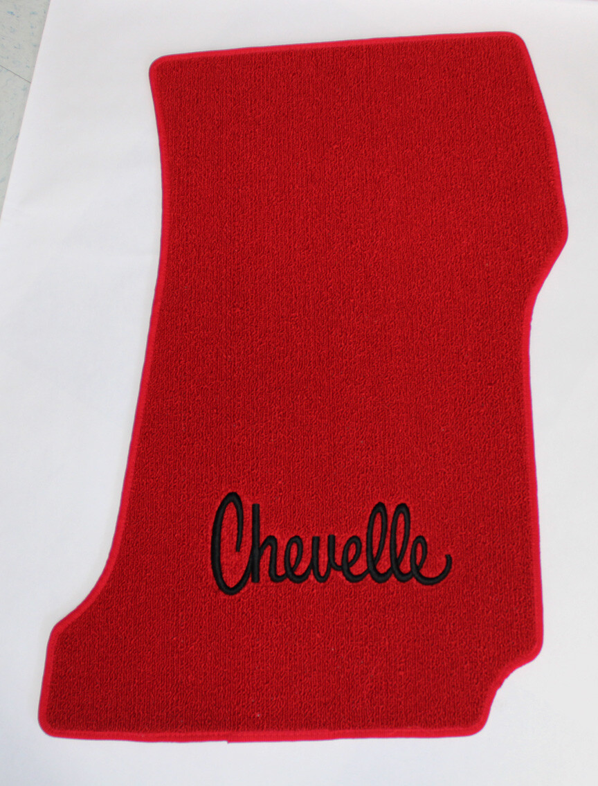 NEW! 1968-1972 Chevelle Floor Mats Red Carpet Embroidered Script Logo ...