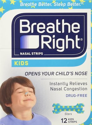 12 BREATHE RIGHT Nasal Strips for Kids Children Child Size Nose Band ...