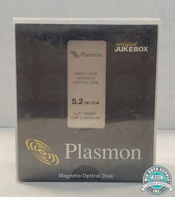 Plasmon Write Once (Worm) Magneto-Optical Disk Part/N P5200w 5 Pack New ...