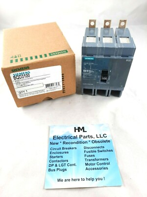 SIEMENS, BQD3100, 100A, 480V, 3 POLE, *NEW IN BOX, 2 YEAR WARRANTY | eBay