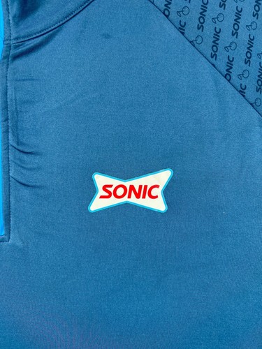 Sonic Jacket Mens 3XL Blue Logo Pullover Long Sleeve Pockets 1/4 Zip ...
