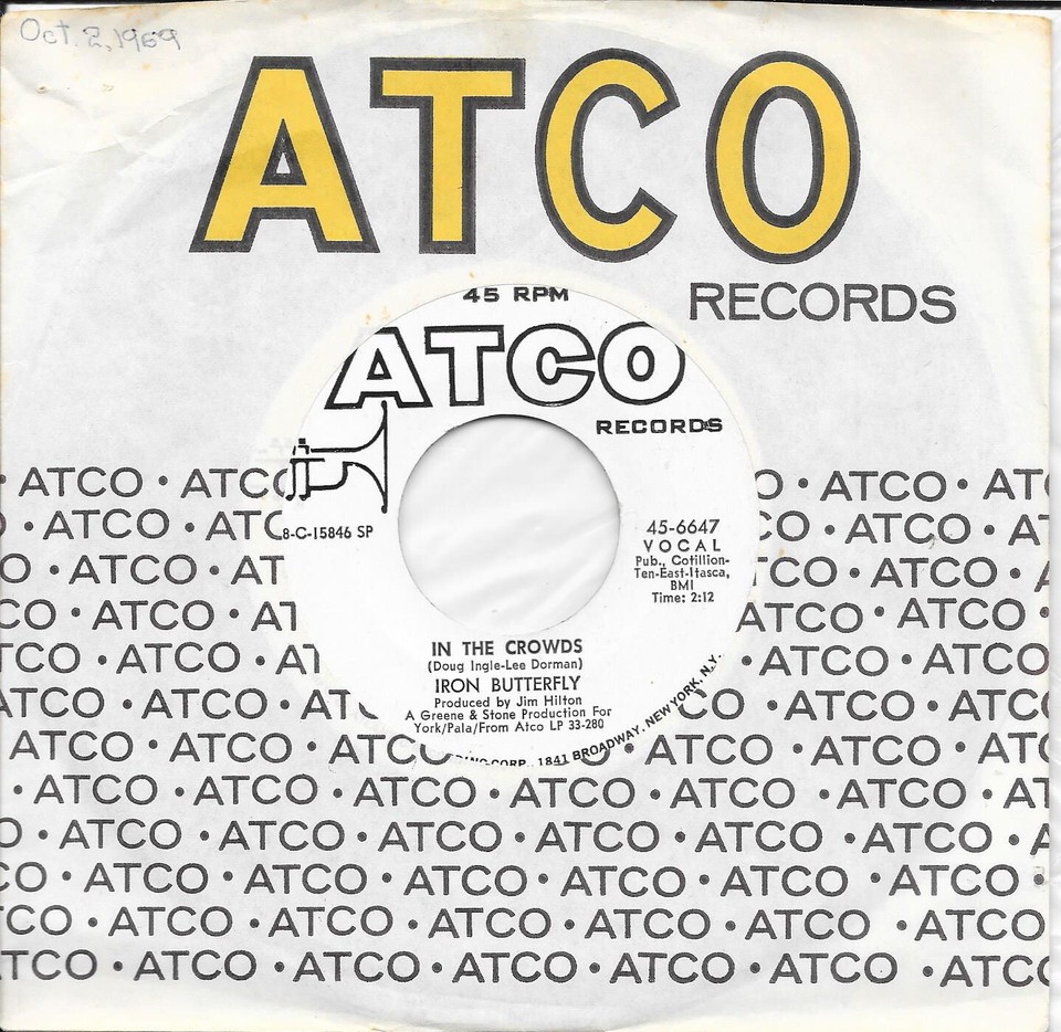 Iron Butterfly doug ingle Soul Experience In the Crowds promo 45 rpm ...