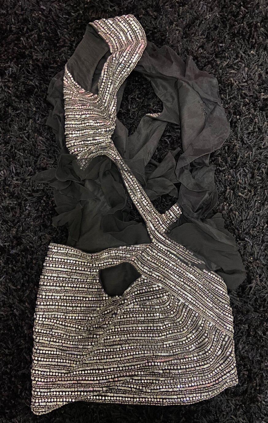 Ruth Tarvydas *RARE* Dress Silver Sequin With Black, … - Gem