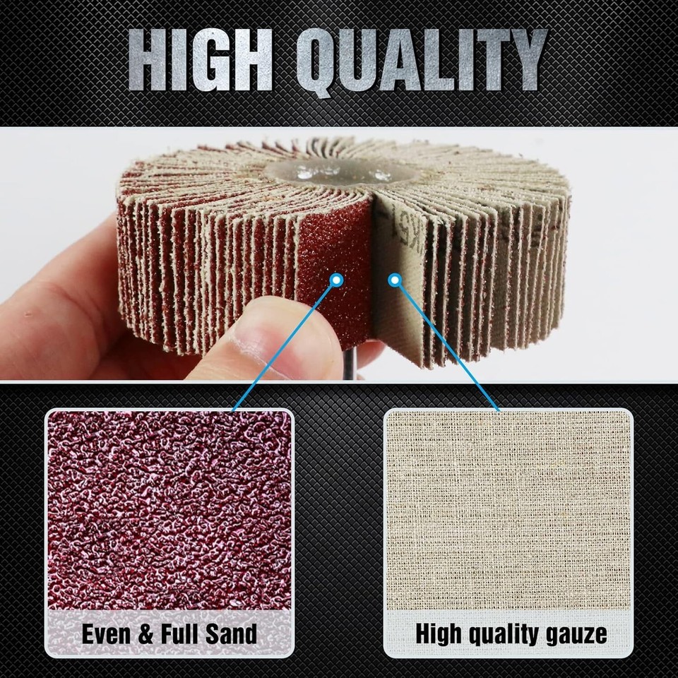Flap Wheel Set Grain 80 Lamellar Grinder Sanding Attachment for 6Mm ...