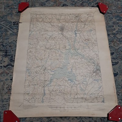1918 Edition USGS topo map Dover Quadrangle New Hampshire NH 17x21 1946 ...