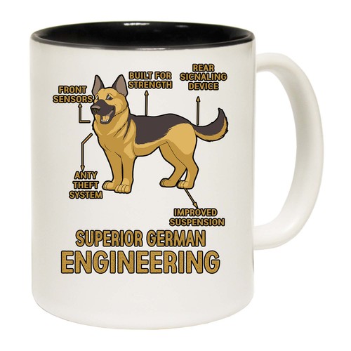 Superior German Engineering German Shepard Dog - Funny Mugs Novelty ...