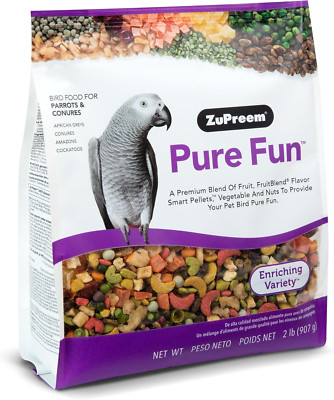 Zupreem Pure Fun Bird Food 2Lb Premium Fruit Blend for Parrots and ...