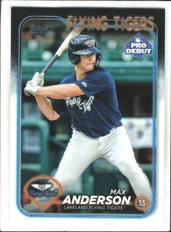 2024 Topps Pro Debut Max Anderson #PD-173 Lakeland Flying Tigers | eBay