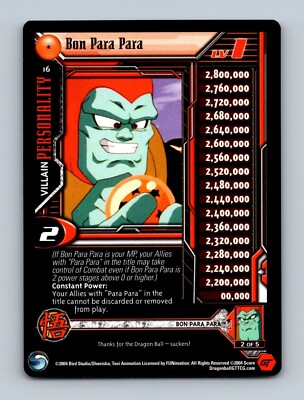 Dragon Ball GT TCG - Bon Para Para 16 - LIMITED - Score Lost Episodes ...