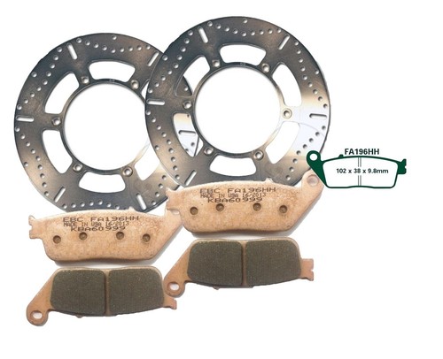 Set Di Freni EBC Anteriore 2x MD649 + 2x FA196HH In Sintermetallo Per ...
