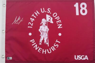 AKSHAY BHATIA SIGNED 2024 U.S. OPEN GOLF PIN FLAG PINEHURST PGA ...