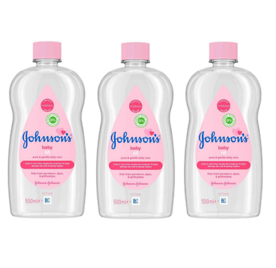 PACK OF 3 Johnsons Baby Oil Gentle Daily Care 500ml | eBay