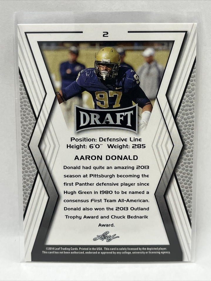 2014 Leaf Draft #2 Aaron Donald RC Rookie Card | eBay